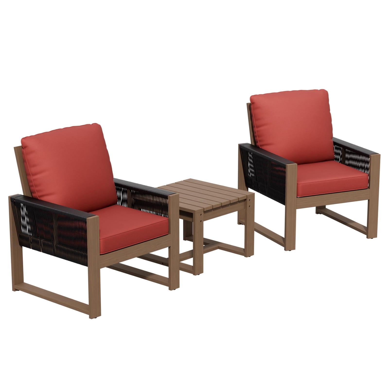 INTER HUT 3 Piece Cedar Patio Outdoor Bistro Sets, Modern Solid Wood ...