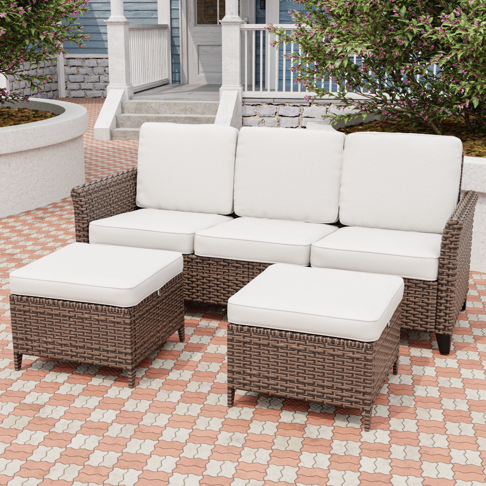 INTER HUT Canyon Ridge 3PCS Outdoor Patio Wicker Bistro Sets with ...