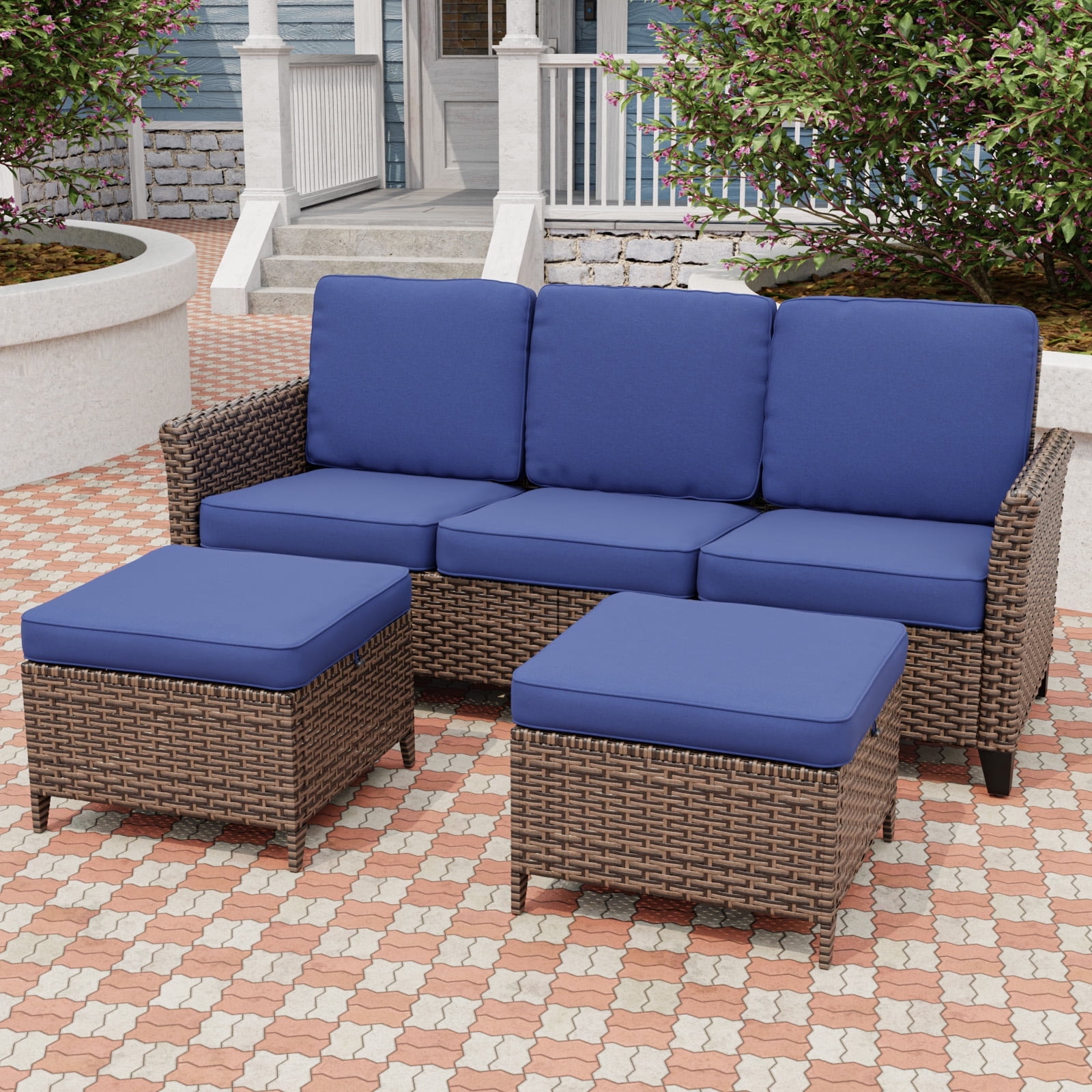 INTER HUT Canyon Ridge 3PCS Outdoor Patio Wicker Bistro Sets with ...