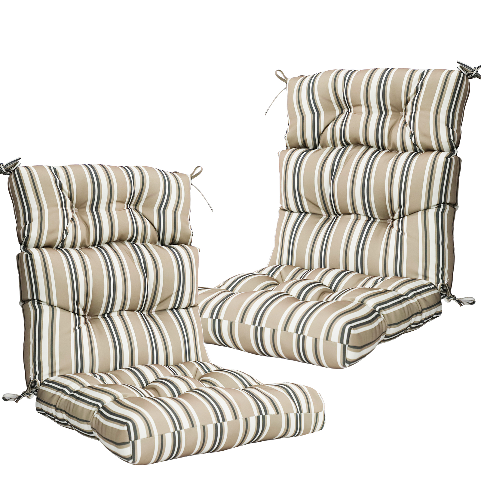 INTER HUT 46 x 22 in Patio High Back Cushions (Set of 2), Adirondack ...
