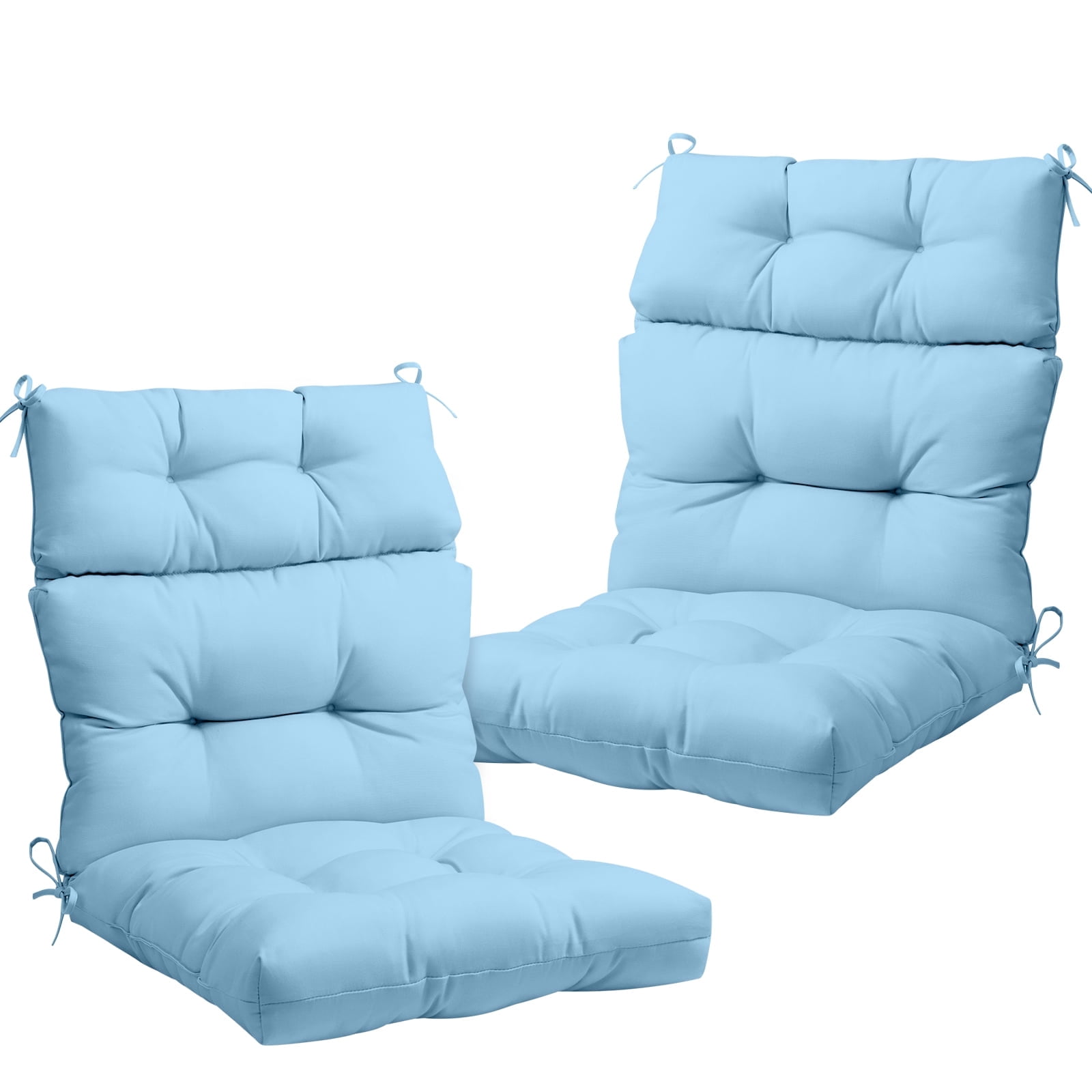 INTER HUT 46 x 22 in Patio High Back Cushions (Set of 2), Adirondack ...