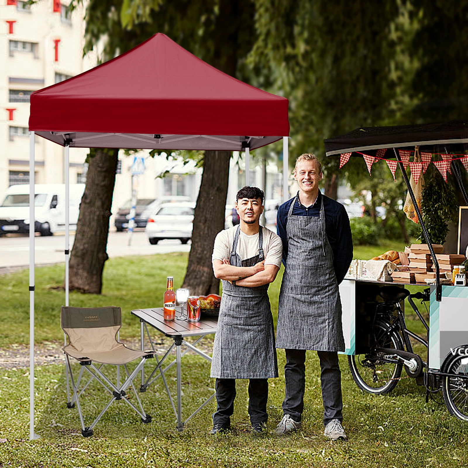 INTER HUT 5x5 Outdoor Pop up Canopy Gazebo, Instant Easy Set up Outdoor ...