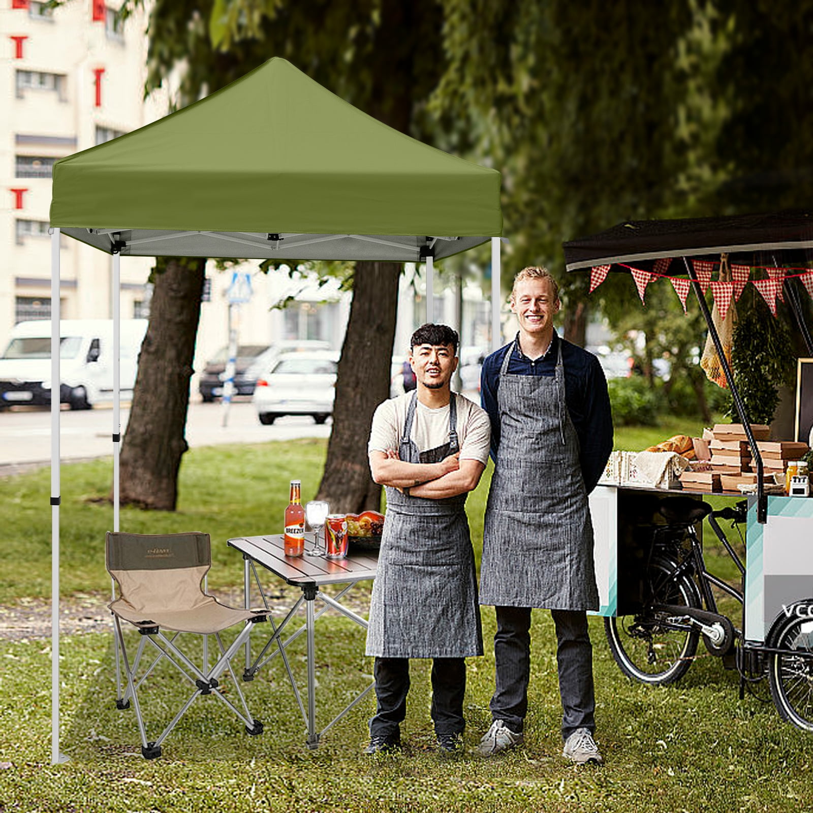 INTER HUT 5x5 Outdoor Pop up Canopy Gazebo, Instant Easy Set up Outdoor ...