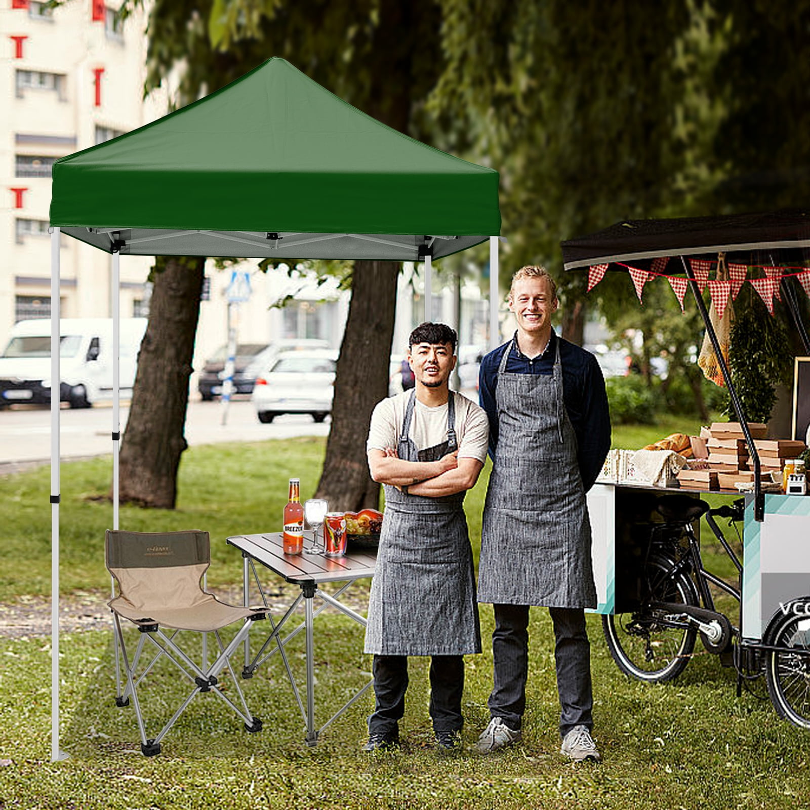 INTER HUT 5x5 Outdoor Pop up Canopy Gazebo, Instant Easy Set up Outdoor ...