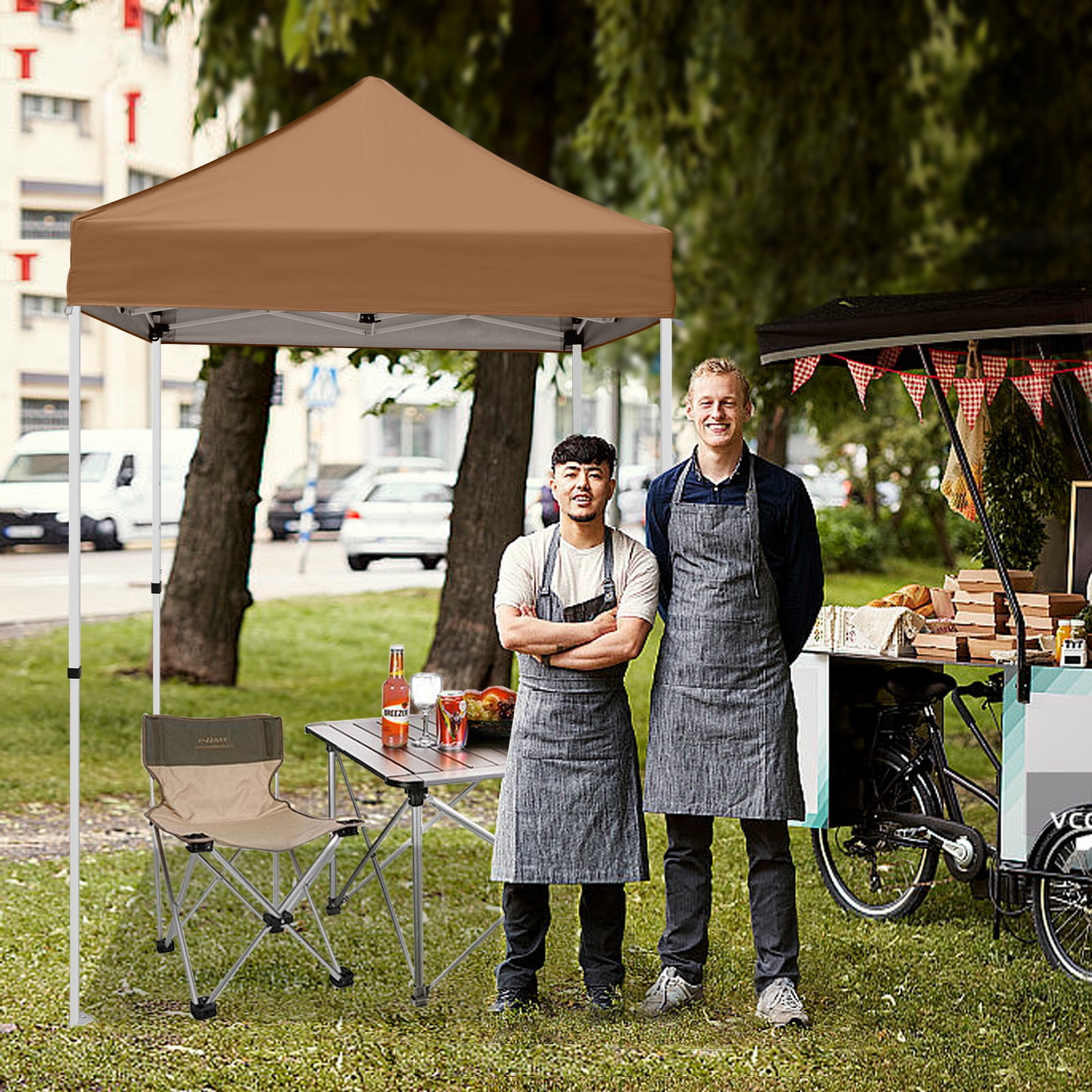 INTER HUT 5x5 Outdoor Pop up Canopy Gazebo, Instant Easy Set up Outdoor ...