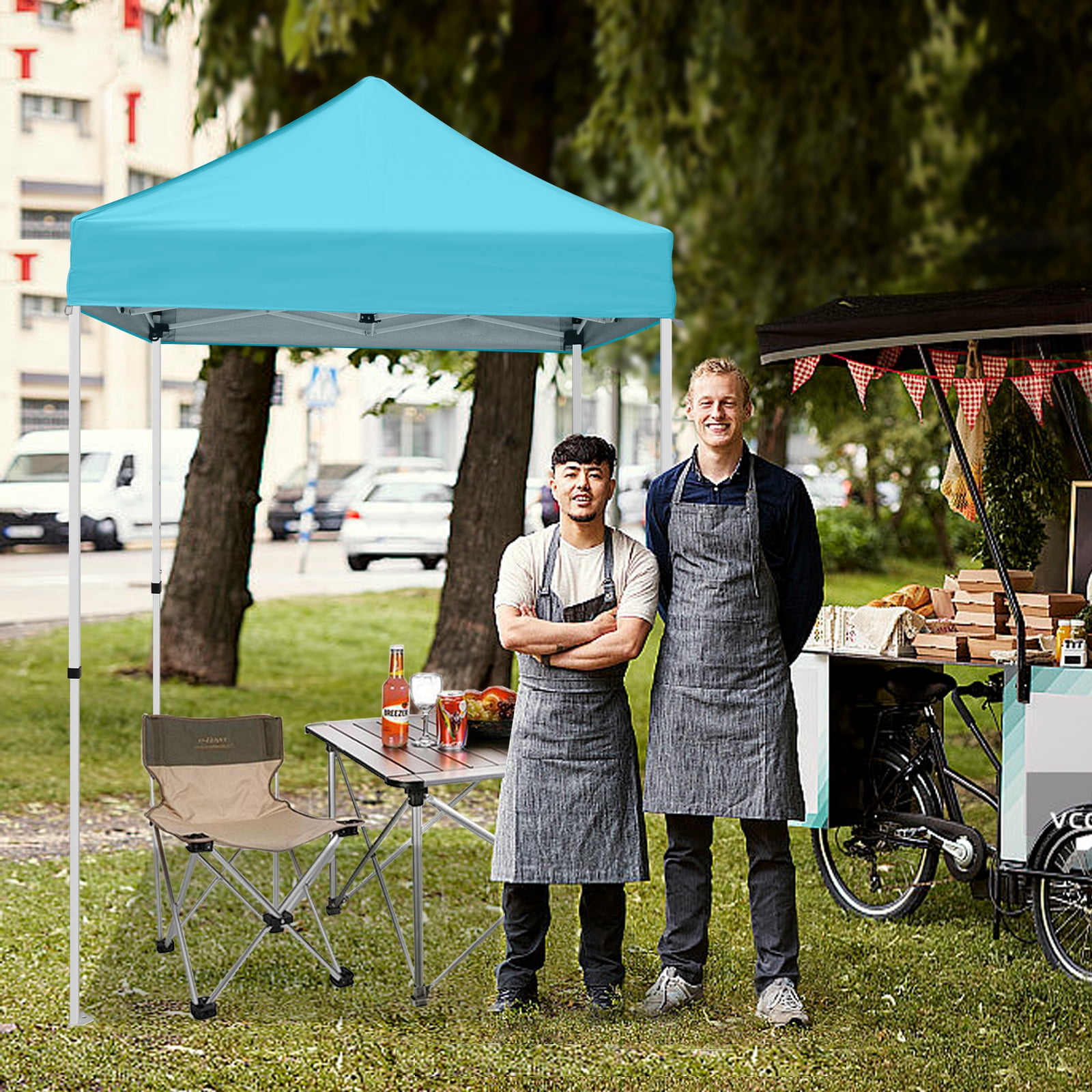 INTER HUT 5x5 Outdoor Pop up Canopy Gazebo, Instant Easy Set up Outdoor ...