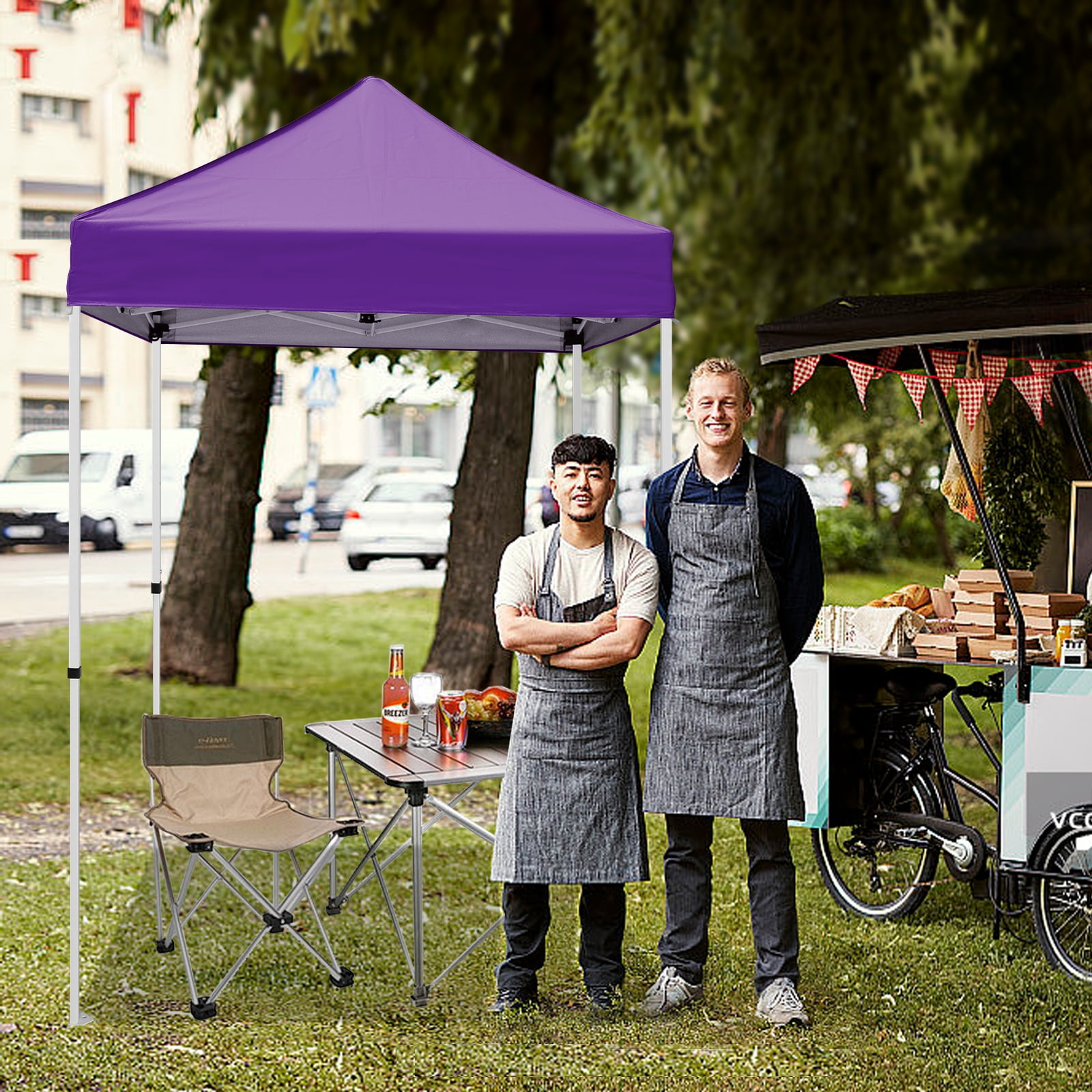 INTER HUT 5x5 Outdoor Pop up Canopy Gazebo, Instant Easy Set up Outdoor ...