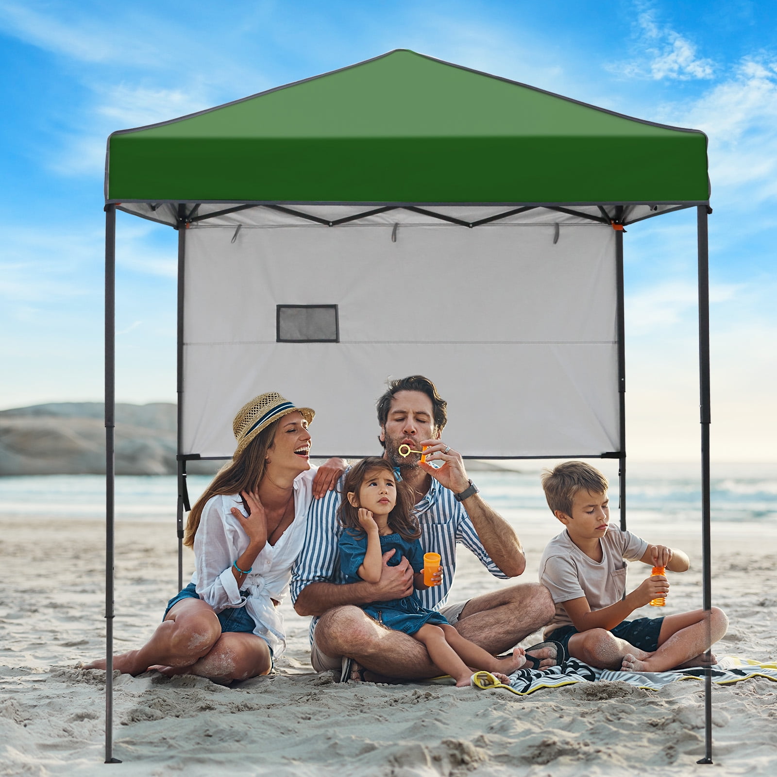 INTER HUT 6x4 Pop up Portable Canopy Tent, Instant Folding Sun Shelter with Carry Bag, Green ...