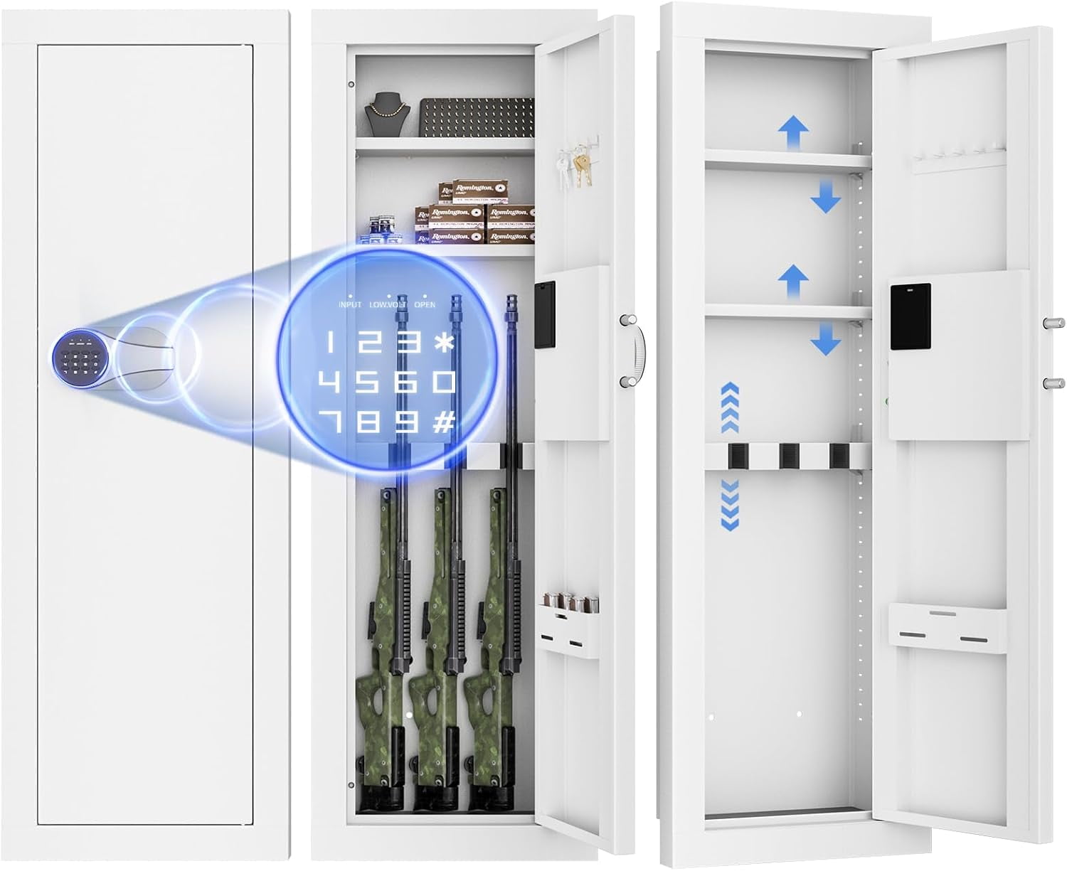 INTERGREAT 43" Tall Fireproof Wall Safe Between Stud, White Black Heavy ...