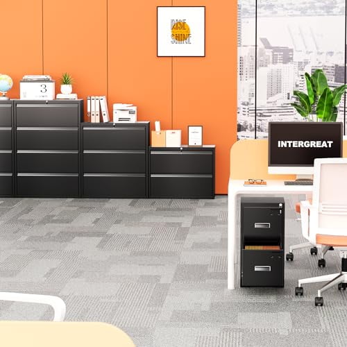 INTERGREAT File Cabinet 2 Drawers, 36" W Metal Lateral Filing Cabinet ...