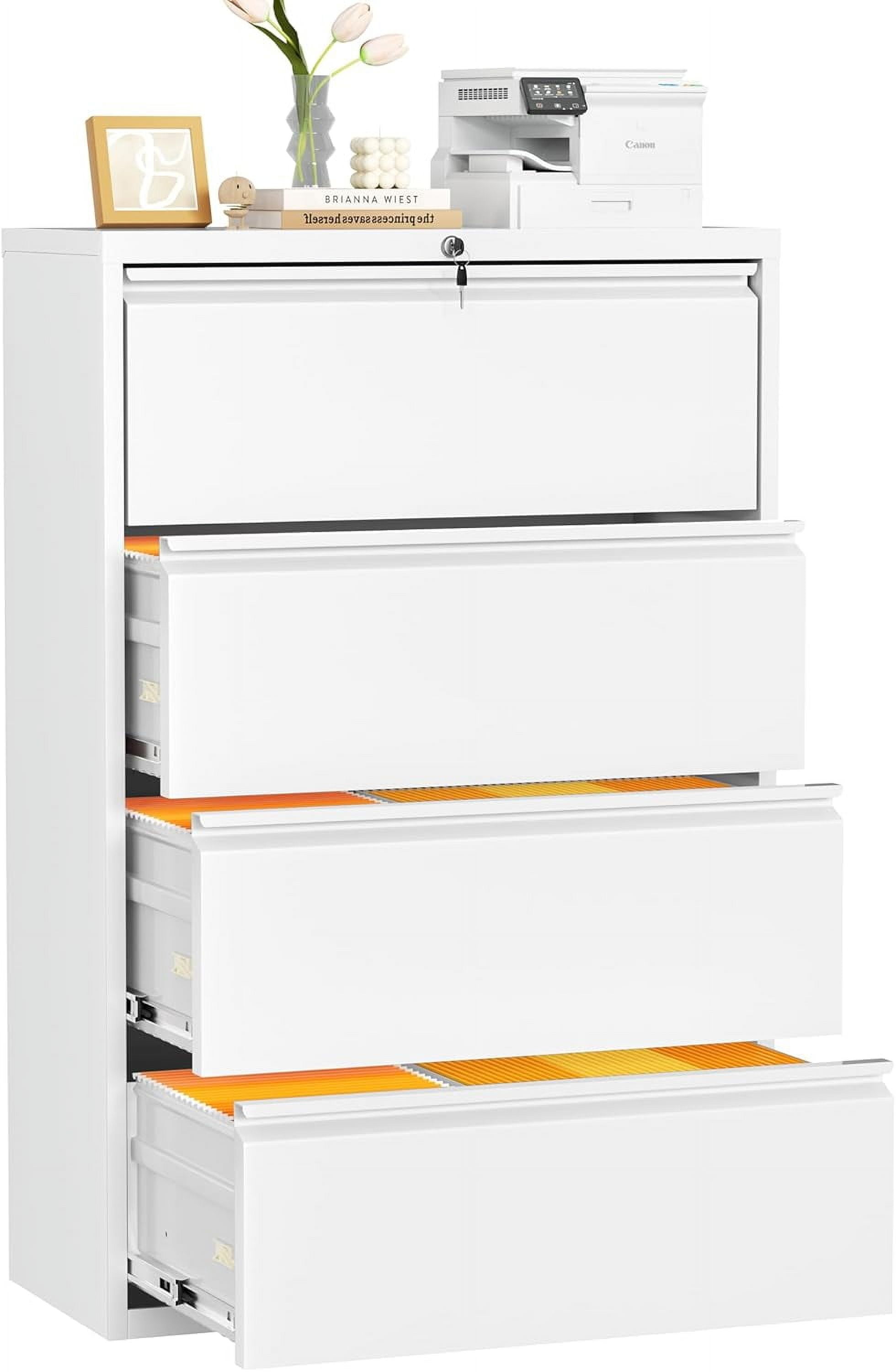 INTERGREAT File Cabinet 4 Drawers, Metal Lateral Filing Cabinet for ...