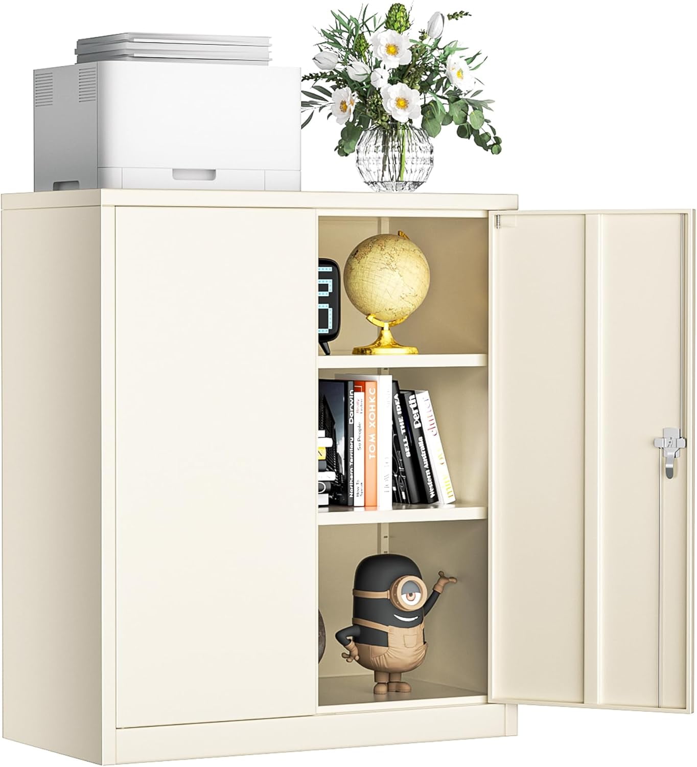 INTERGREAT Metal Cabinet with Lock, Lockable Metal Storage Cabinets ...