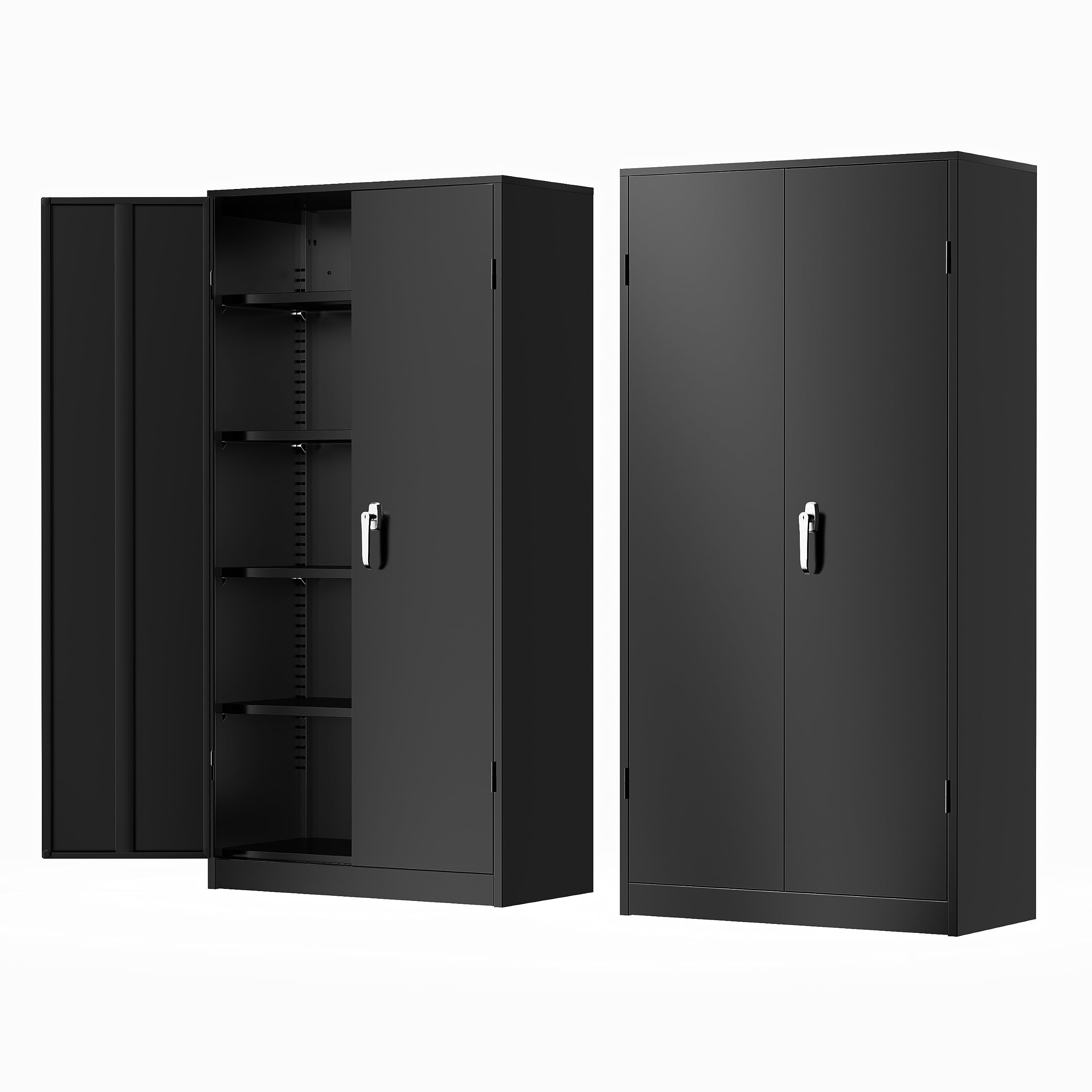 INTERGREAT Metal Lockable Storage Cabinet, 72” Storage Cabinet with 2 ...