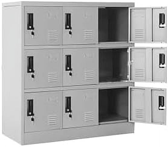 INTERGREAT Metal Locker, 9 Door Storage Locker for Employees for Office ...