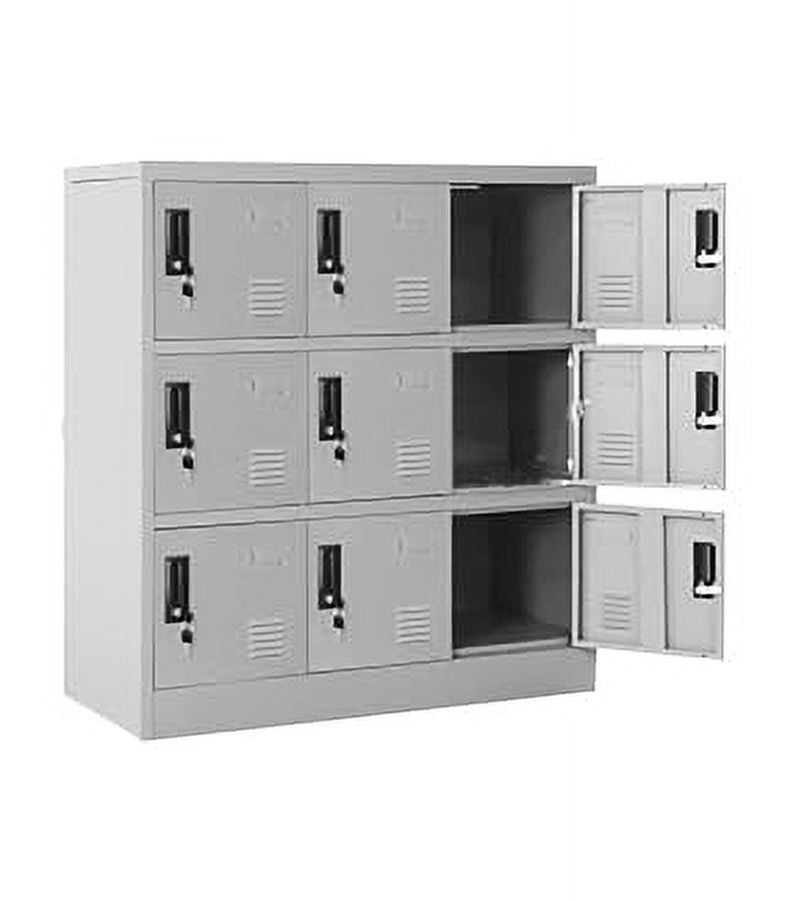 INTERGREAT Metal Locker, 9 Door Storage Locker for Employees for Office ...
