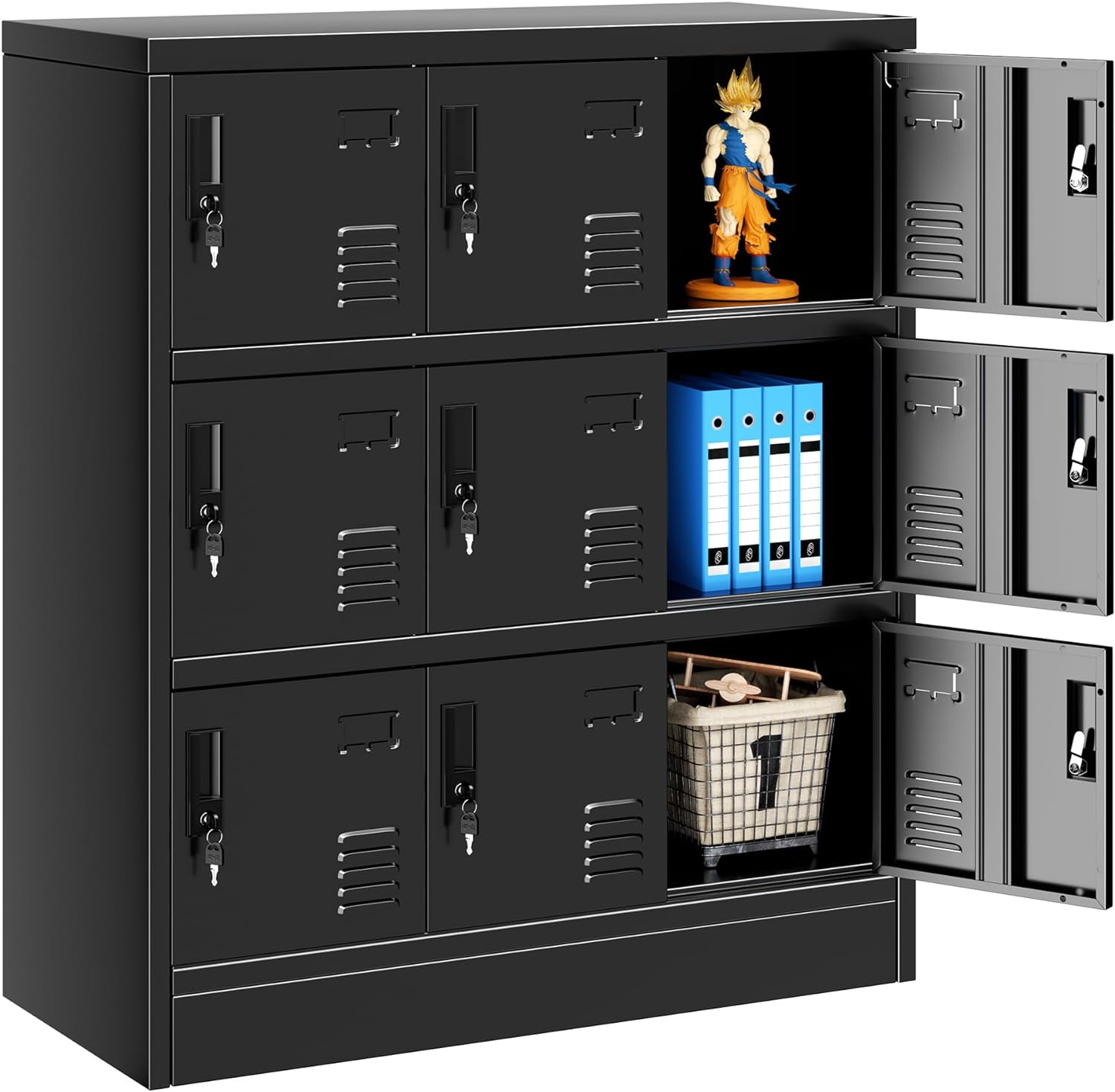 INTERGREAT Metal Locker for Employees, 9 Door Storage Lockers for ...