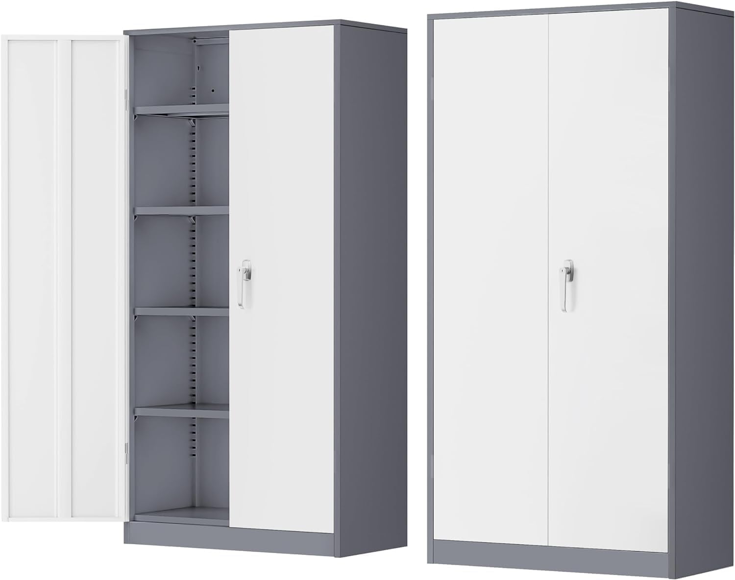 INTERGREAT Metal Storage Cabinet Doors, 72" Locking Steel Storage ...