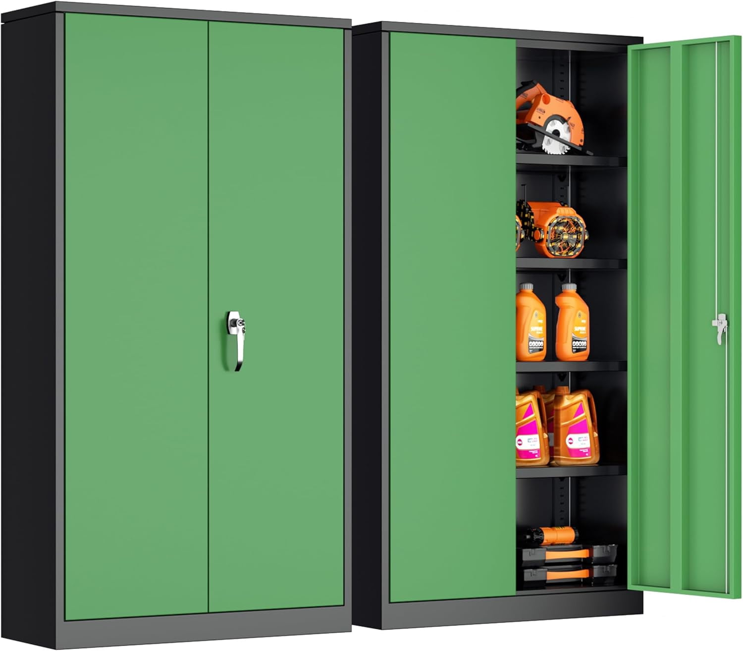 INTERGREAT Metal Storage Cabinet with Lock, 72" Steel Lockable Storage ...