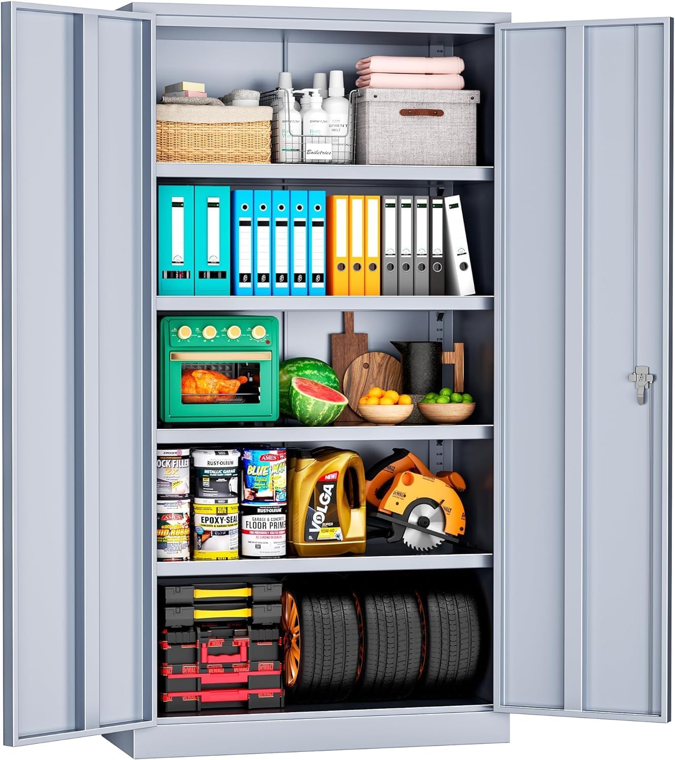 INTERGREAT Metal Storage Cabinet with Lock,72" Tall Steel Cabinets with ...