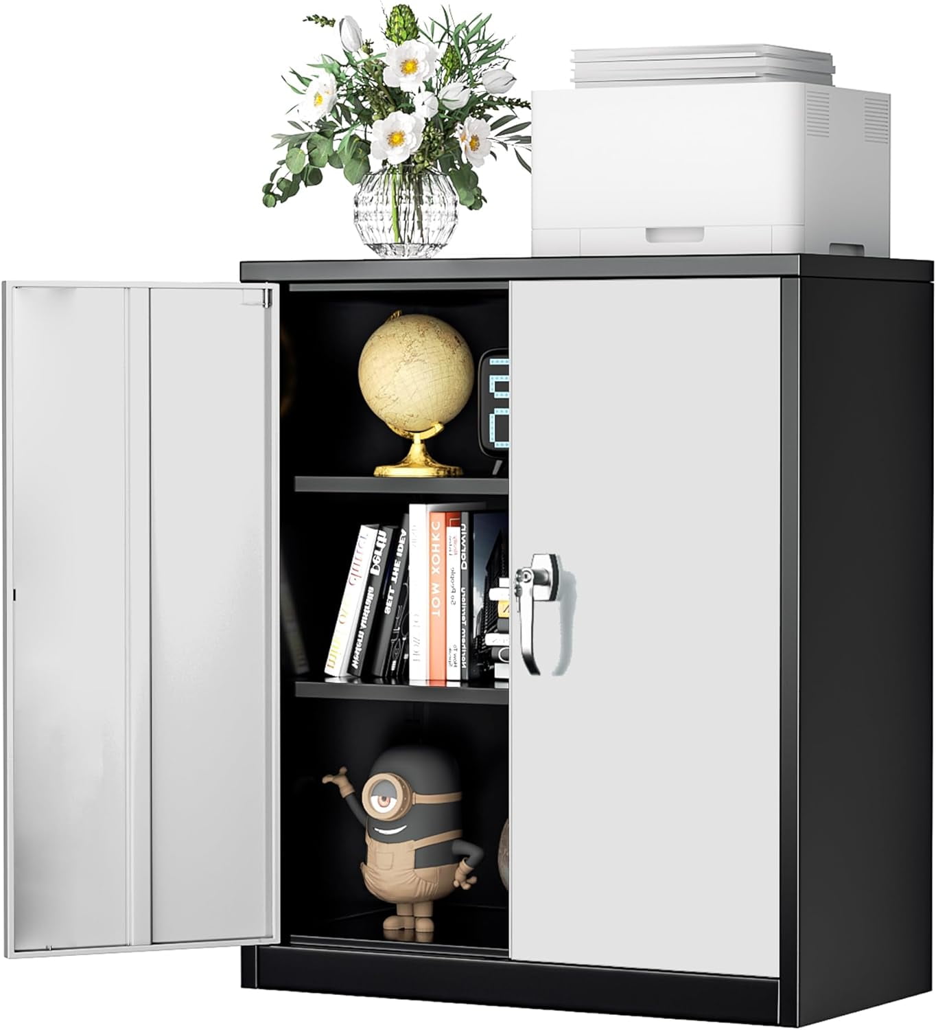 INTERGREAT Metal Storage Cabinets with Lock, 36" Lockable Storage ...