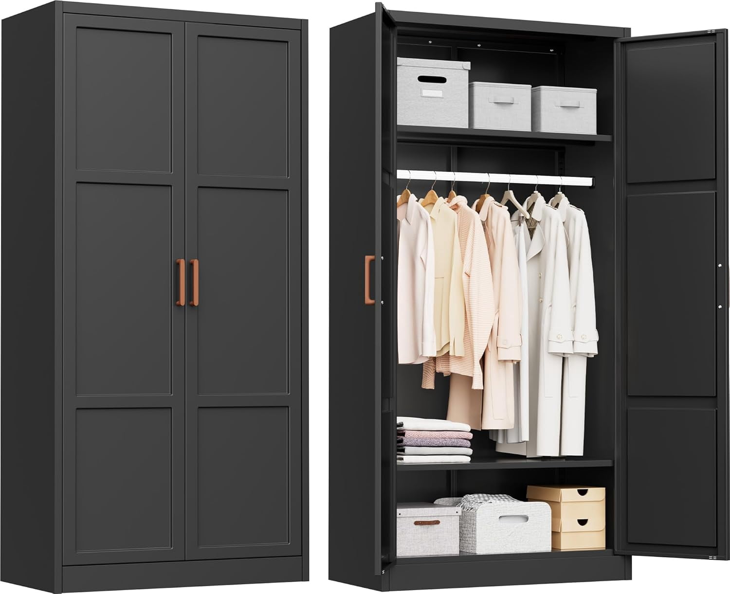Storage Cabinet With Hanging Rod
