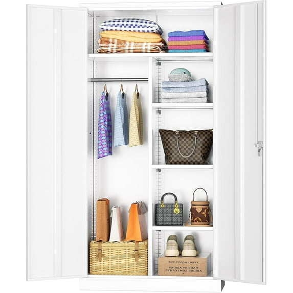 Tall metal wardrobe cabinets with lock, clothing storage cabinets with ...