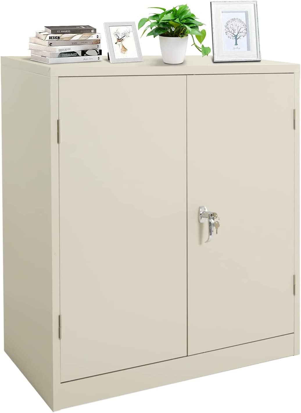 INTERGREAT Steel Storage Cabinet 42", Lockable Metal Storage Cabinet ...