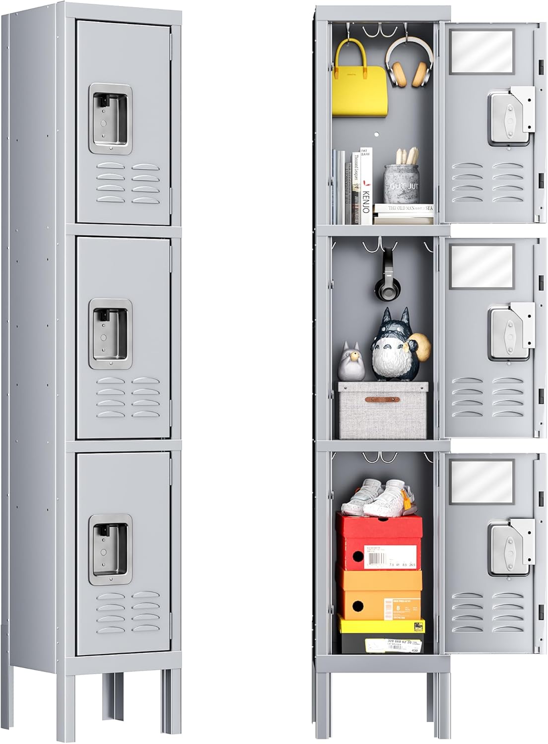 INTERGREAT Storage Locker for Employee,Office,Metal Gym Locker with 3 ...