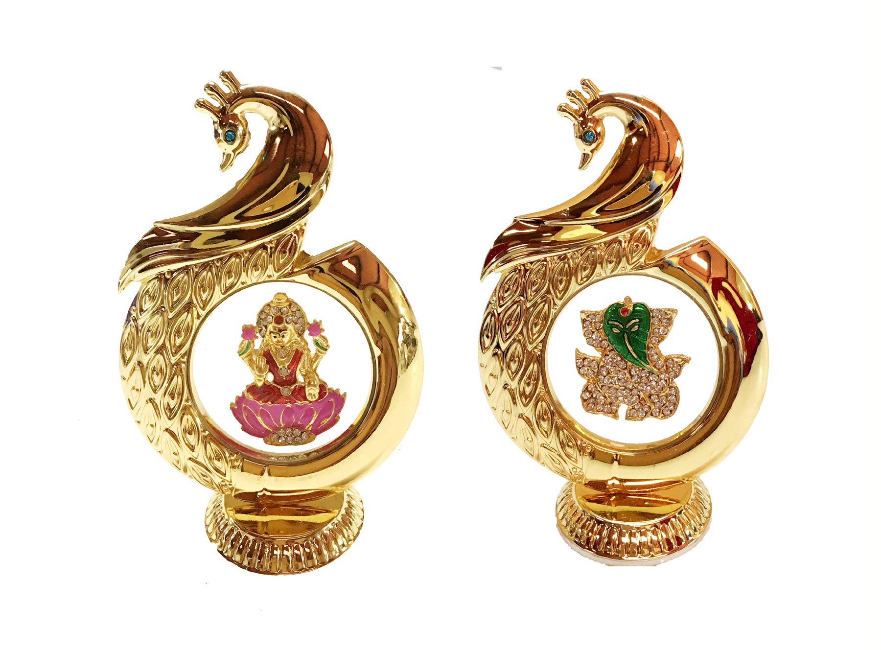 INTERNATIONAL GIFT® Golden Peacock Shape Laxmi Ganesha Ganesh Ganpati ...