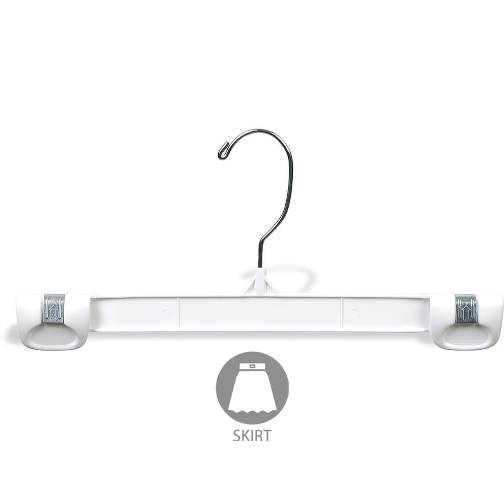 INTERNATIONAL HANGER White Plastic Bottoms Hanger with Grip Locks, 100 ...