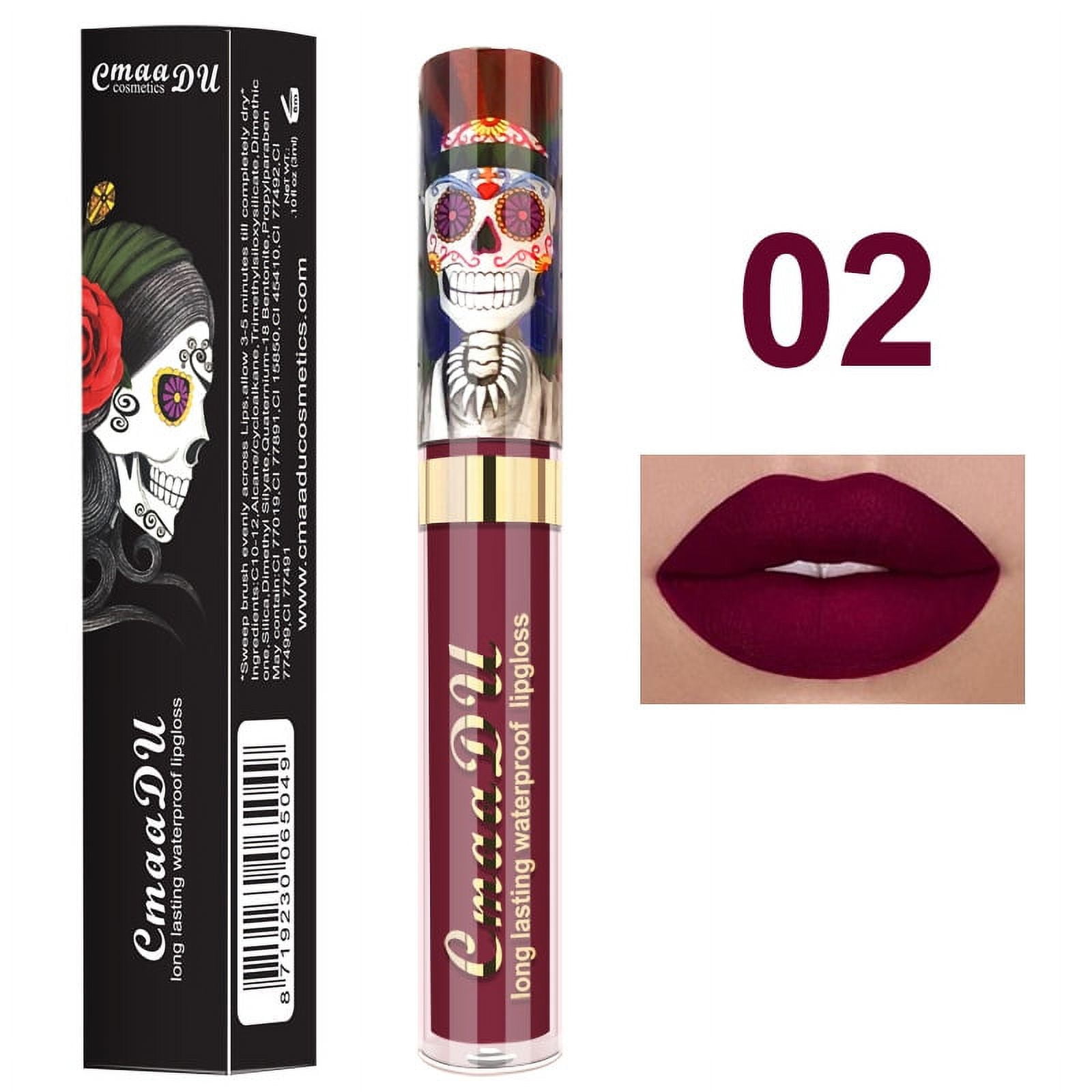 INTEROOKIE 6 Colors Lip Glaze Diamond Matte Metal Pearlescent Skeleton ...