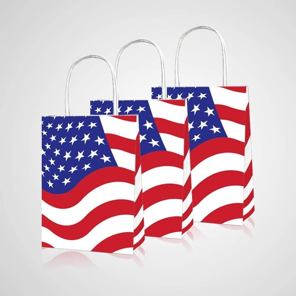INTEROOKIE Gift Bag with Handles, Patriotic Bags with American Flag ...
