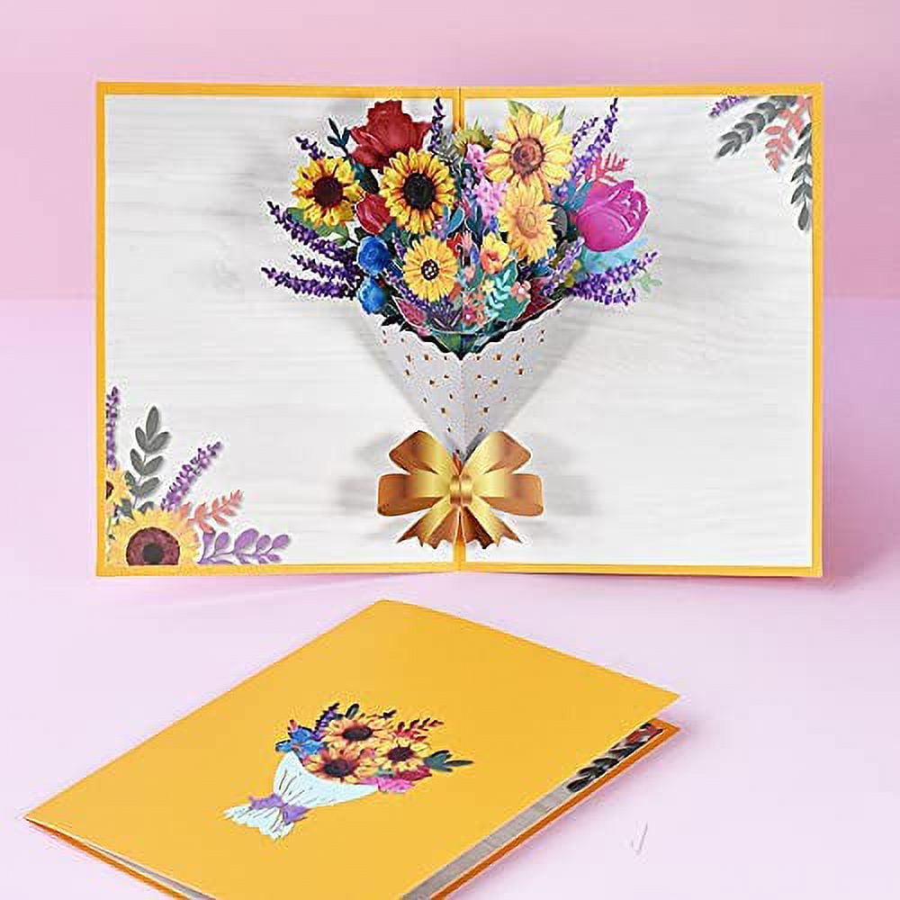 INTEROOKIE Mother's Day Universal Greeting Card 3D 3D Creative Flowers ...
