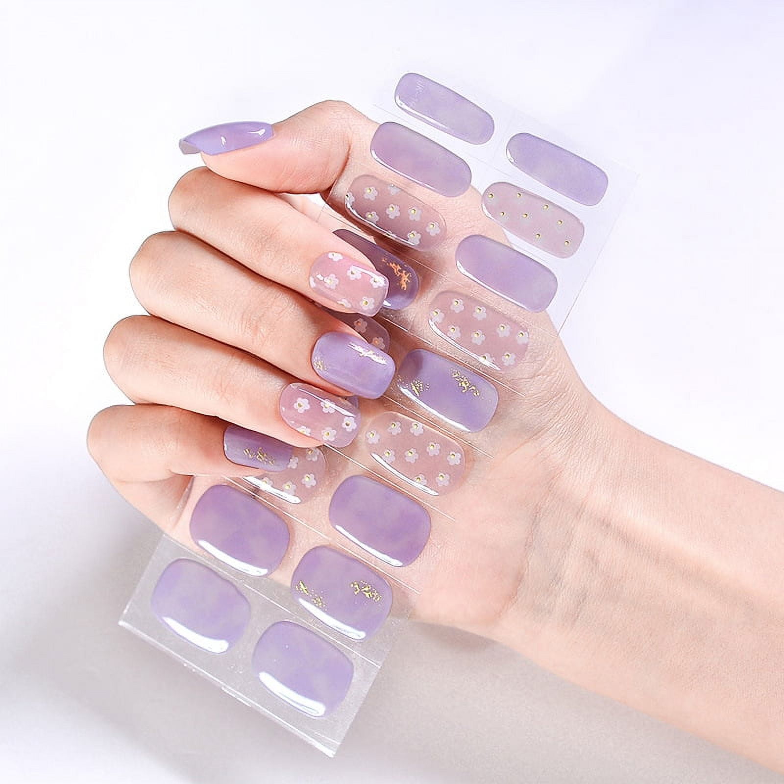 INTEROOKIE Semi baked gel nail sticker waterproof and durable 3d paper ...