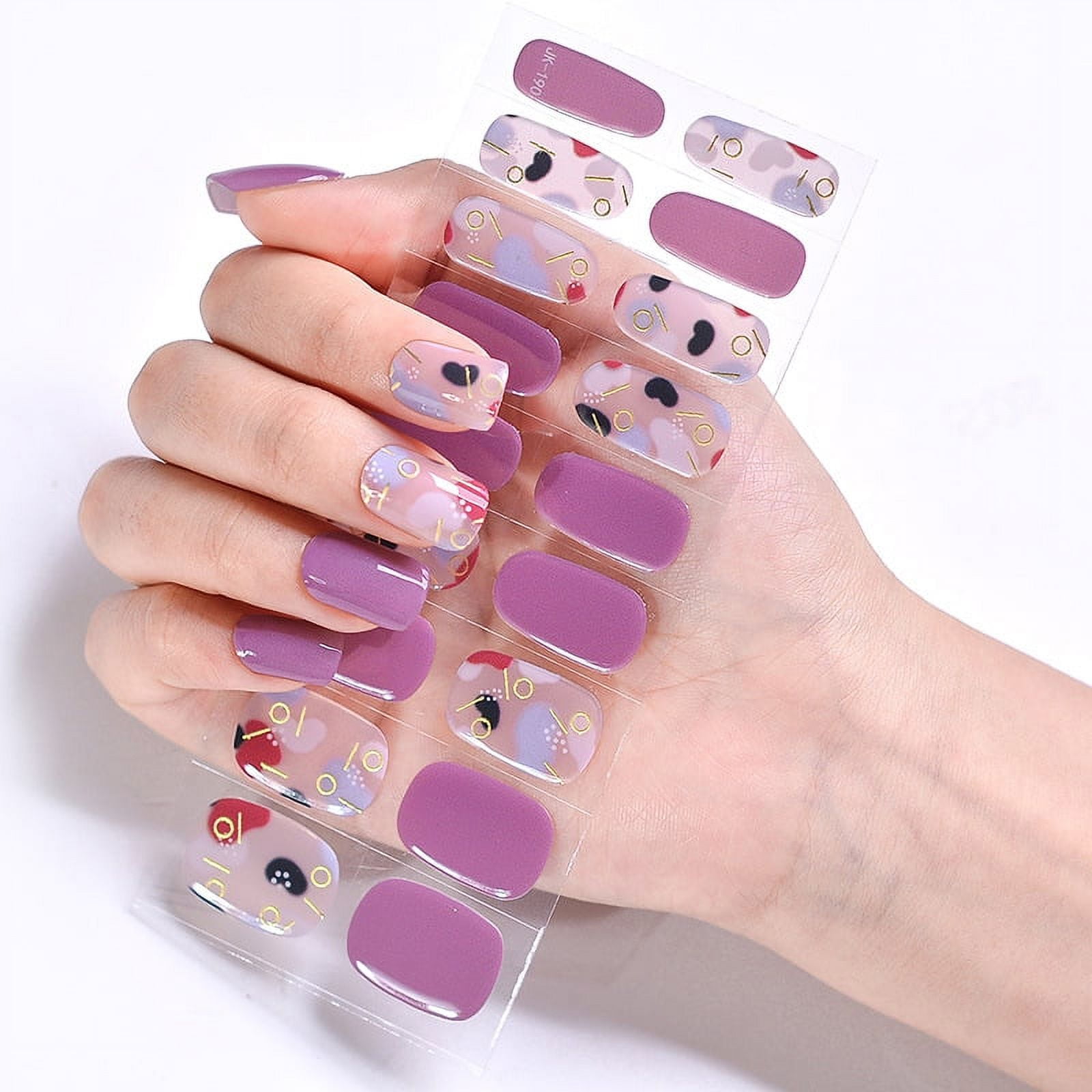 INTEROOKIE Semi baked gel nail sticker waterproof and durable 3d paper ...