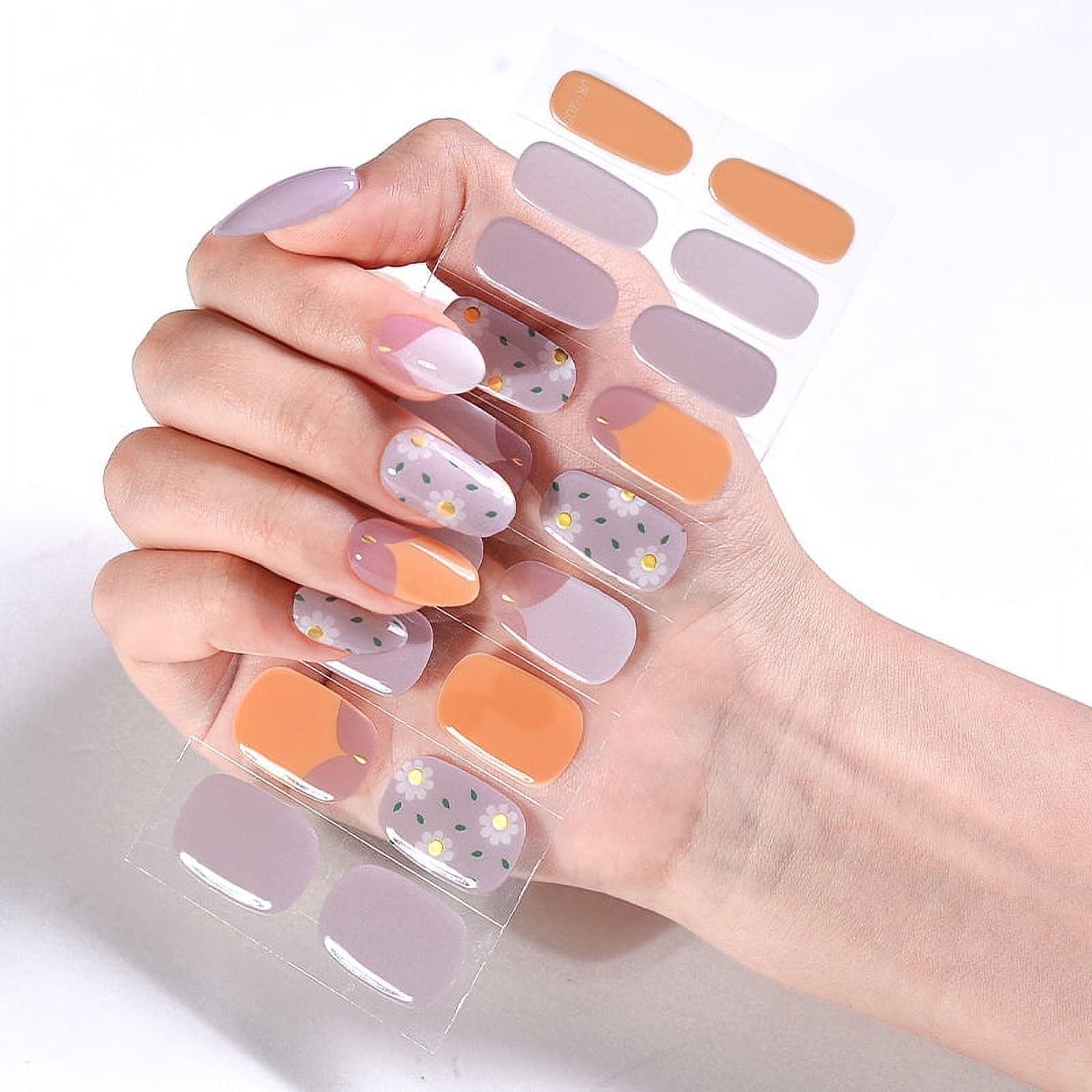 INTEROOKIE Semi baked gel nail sticker waterproof and durable 3d paper ...