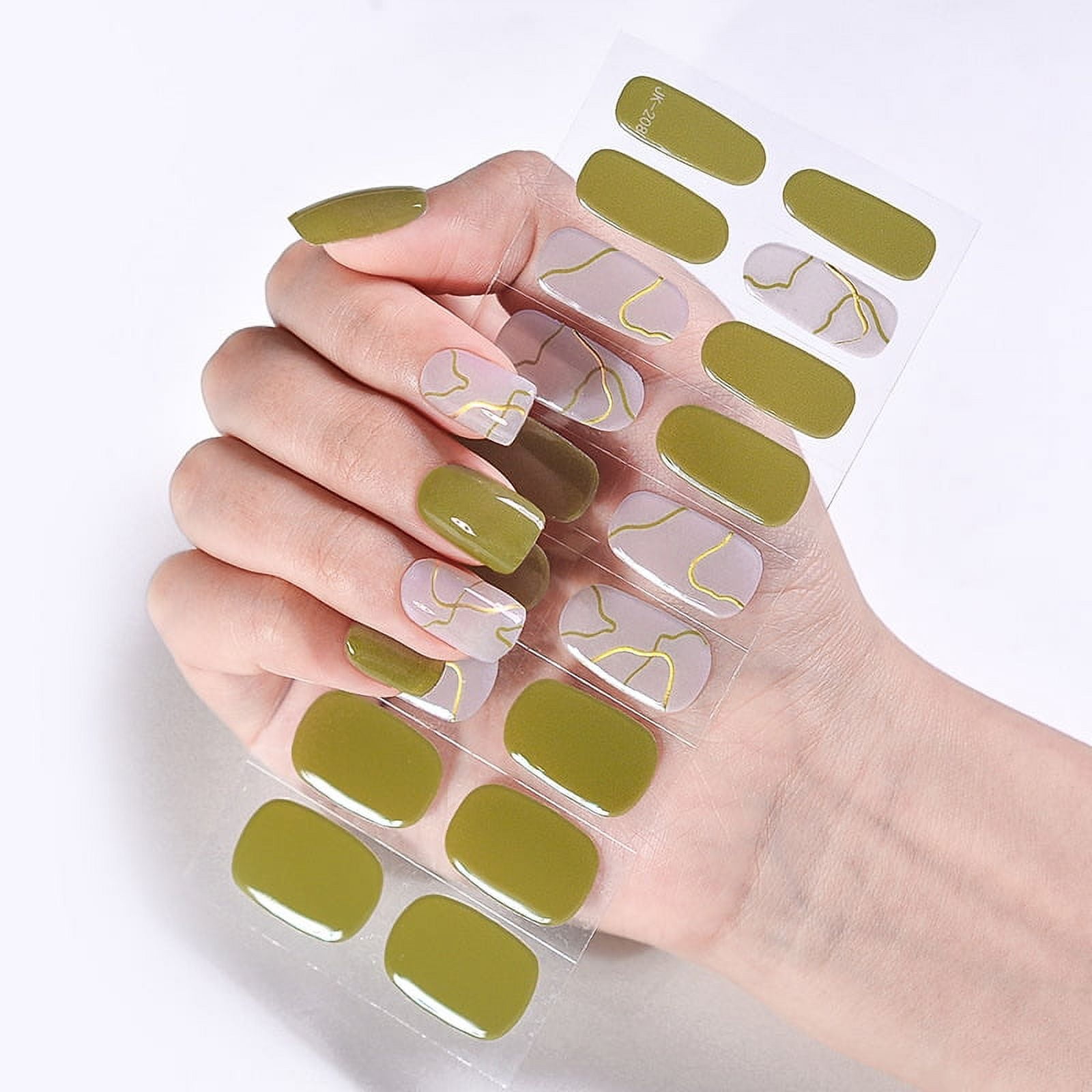 INTEROOKIE Semi baked gel nail sticker waterproof and durable 3d paper ...
