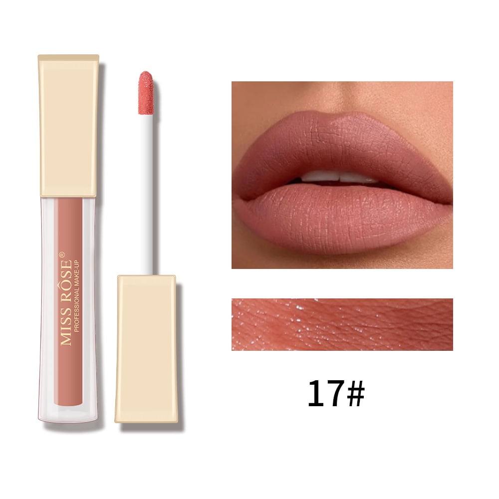 INTEROOKIE makeup matte liquid lipstick female lip gloss non-stick cup ...