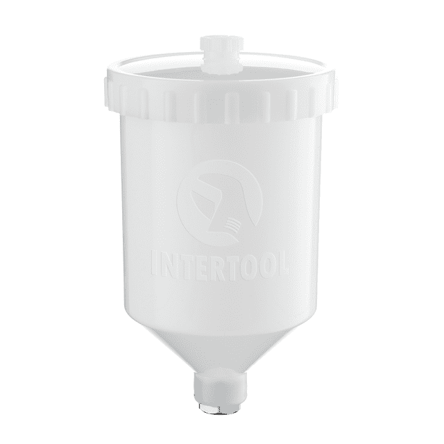 INTERTOOL Paint Gun Cup, Gravity Feed Spray Cup, 600mL, Screw-on Lid ...