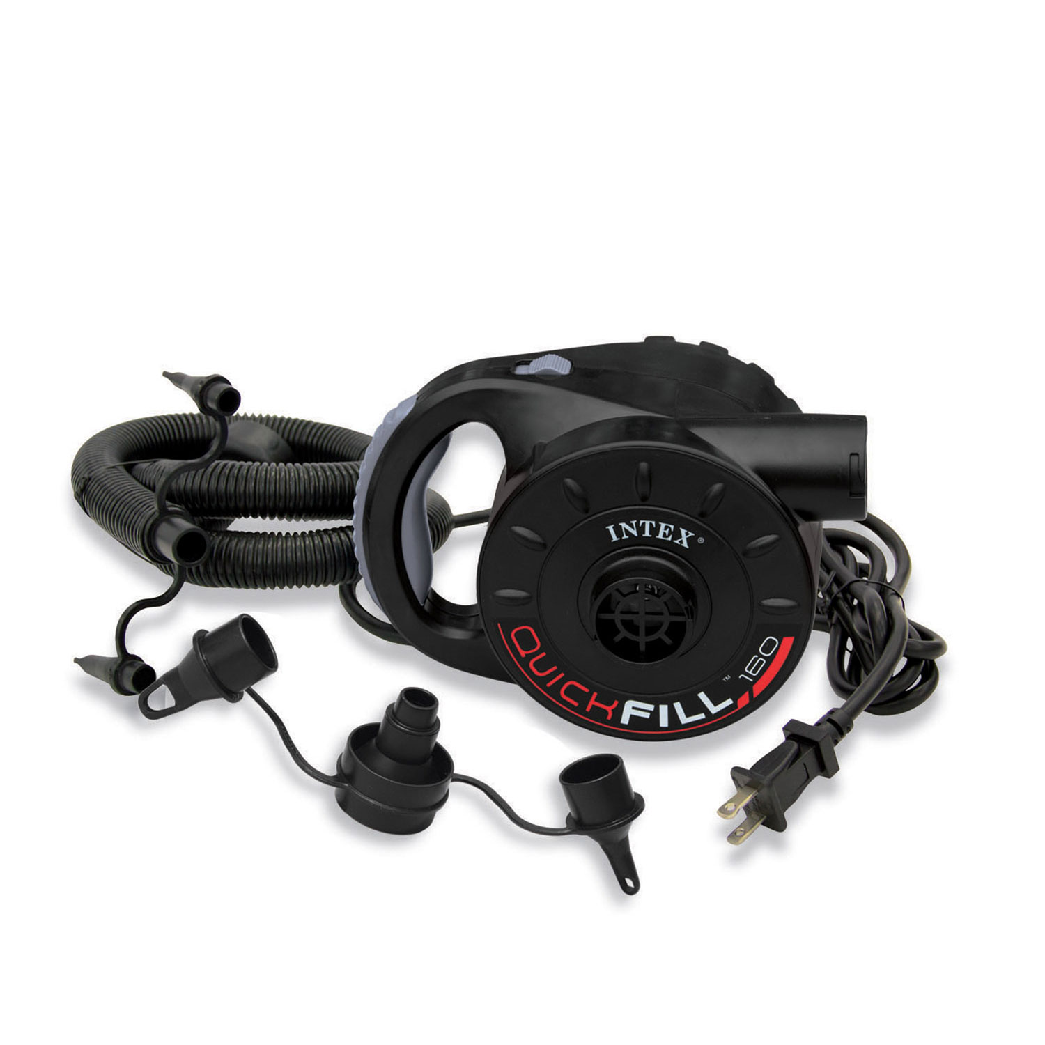 INTEX 120V Quick-Fill AC Power Electric Air Pump w/ 3 Nozzles | 66623E ...