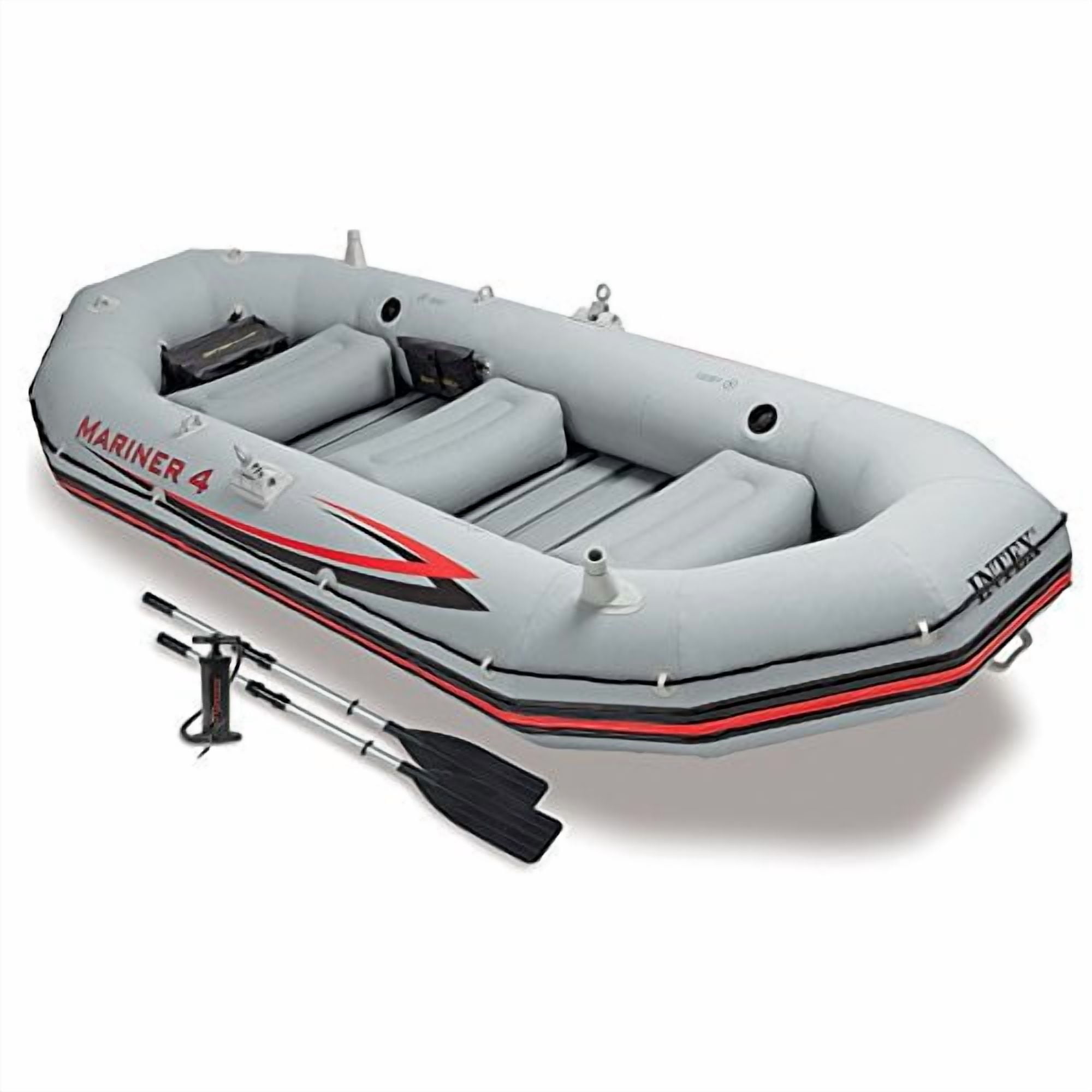 Intex Mariner 4-Person Inflatable River Lake Dinghy Boat and Oars Set ...