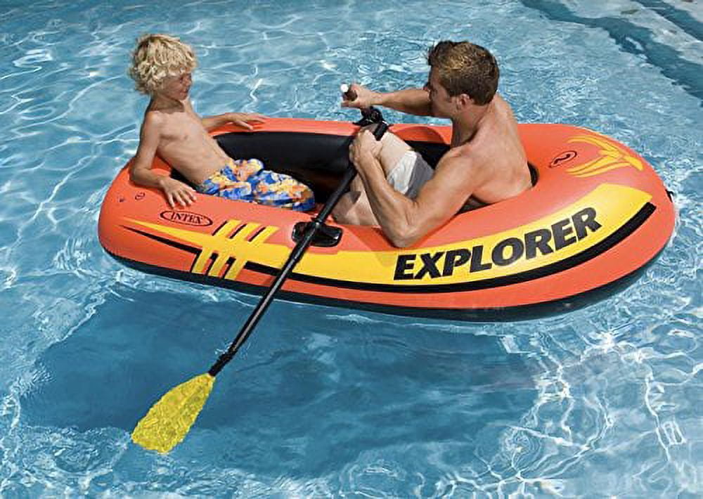 INTEX Explorer 200 Inflatable Two Person Raft Boat Set - Walmart.com