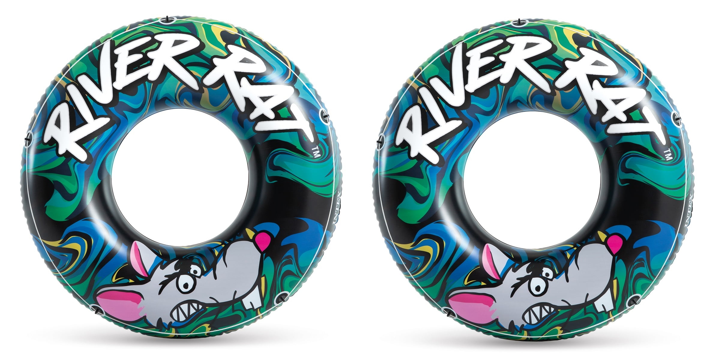 INTEX River Rat Inflatable Floating Tube Raft 68209E 2-Pack - Walmart.com