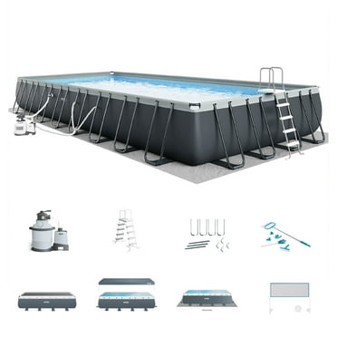 Intex Ultra XTR 24'x12' Rectangular Frame Pool Set + Easy Setup Pump ...