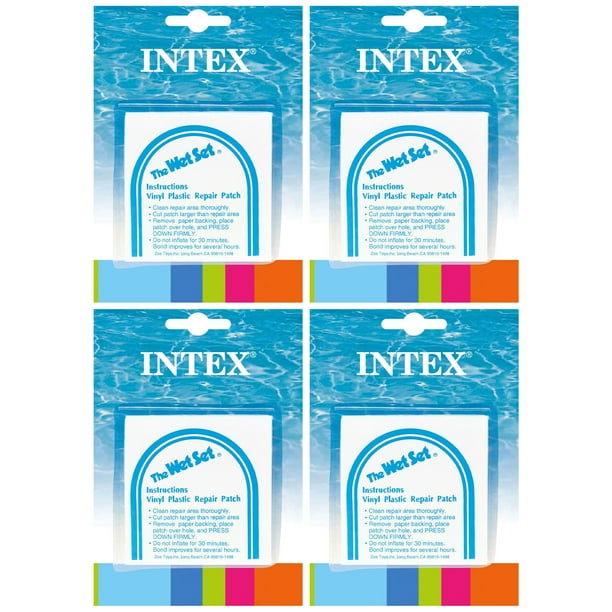 INTEX Wet Set Adhesive Vinyl Plastic Swimming Pool Tube Repair Patch 24 ...
