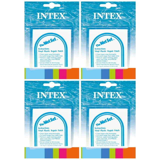INTEX Wet Set Adhesive Vinyl Plastic Swimming Pool Tube Repair Patch 24 ...