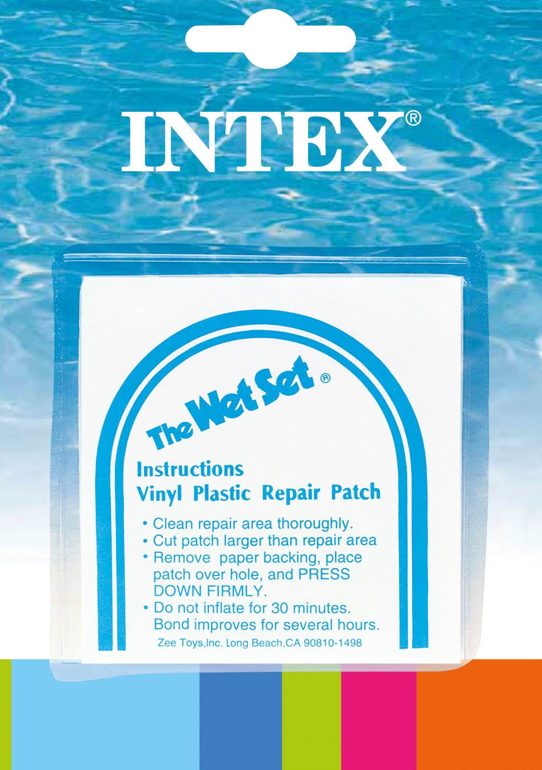 INTEX Wet Set Adhesive Vinyl Plastic Swimming Pool Tube Repair Patch 36 ...