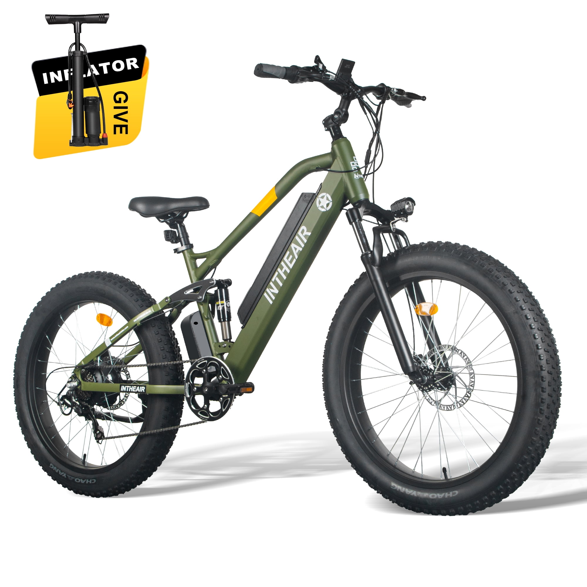 INTHEAIR Electric Bike, 750W Ebike with 26‘’×4 Fat Tire Mountain ...