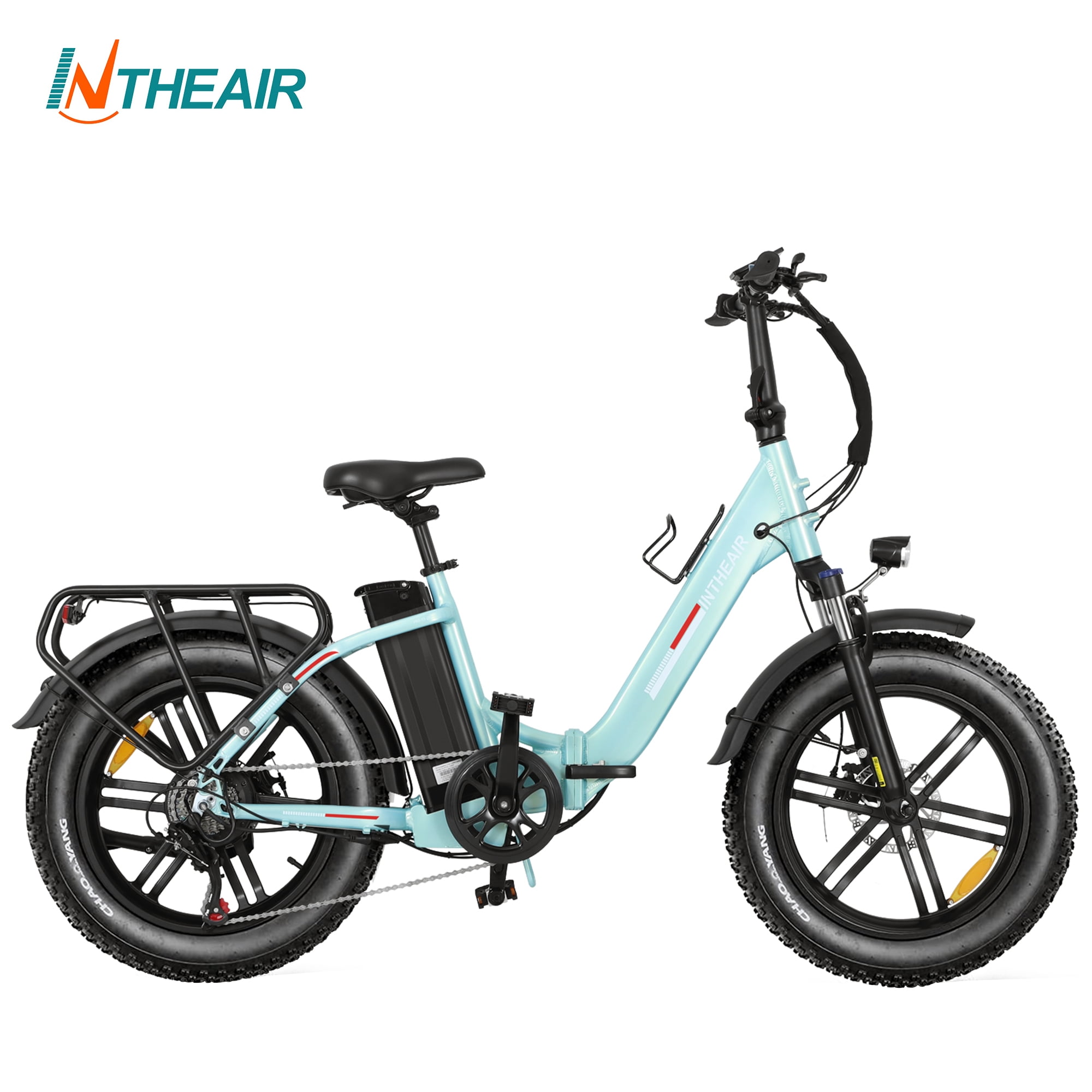 INTHEAIR RANGER Electric Bicycle Foldable 20" x 4" Fat Tire ebike, Mint ...