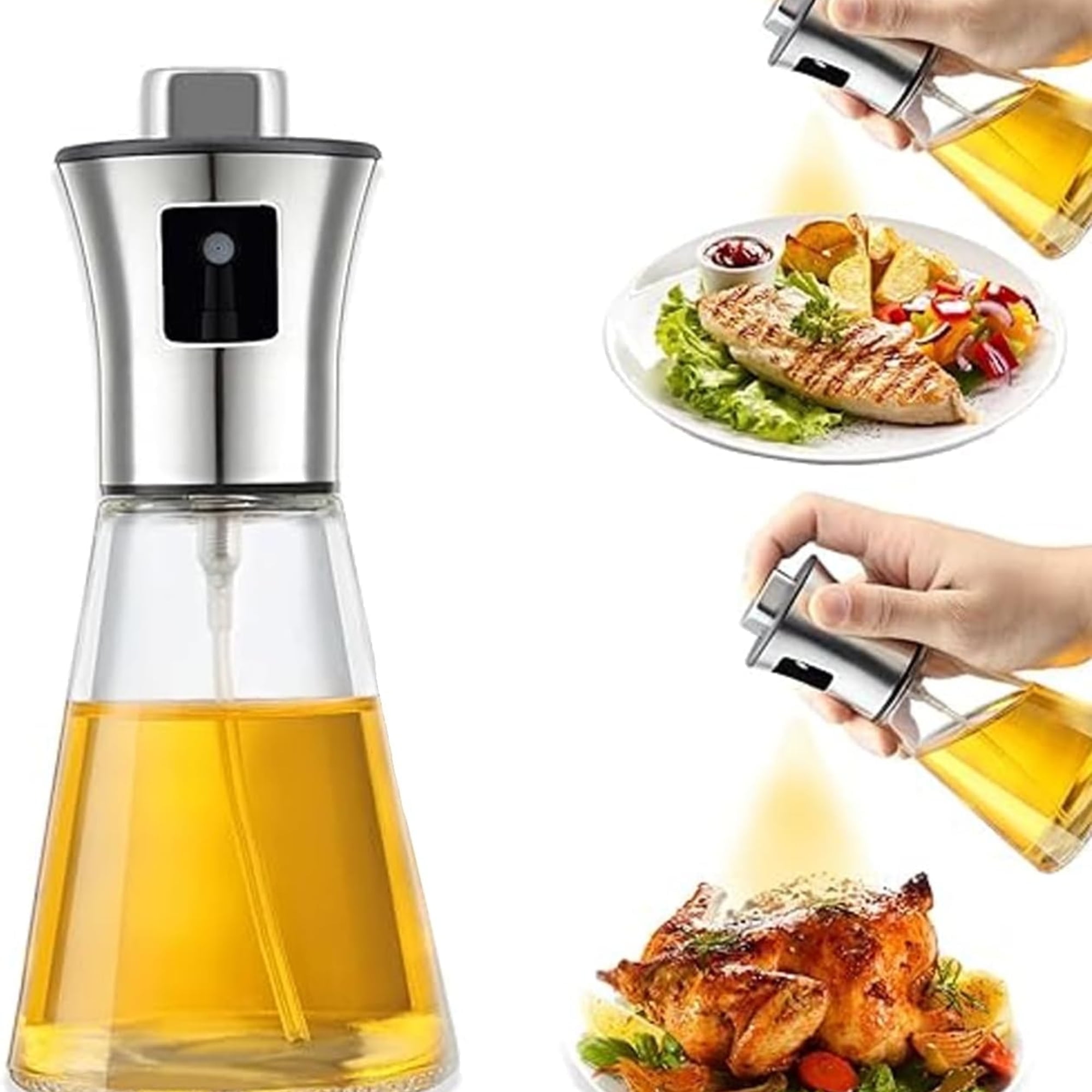INTIGE 100 ml Glass Olive Oil Sprayer, Refillable Cooking Spray Bottle ...